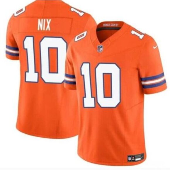 Shirts | 1 Bo Nix Orange Fuse Mile High Throwback Vapor Limited ...